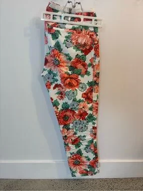 Cartonnier | Pants & Jumpsuits | Anthropologie Orange Floral Print 78 ...